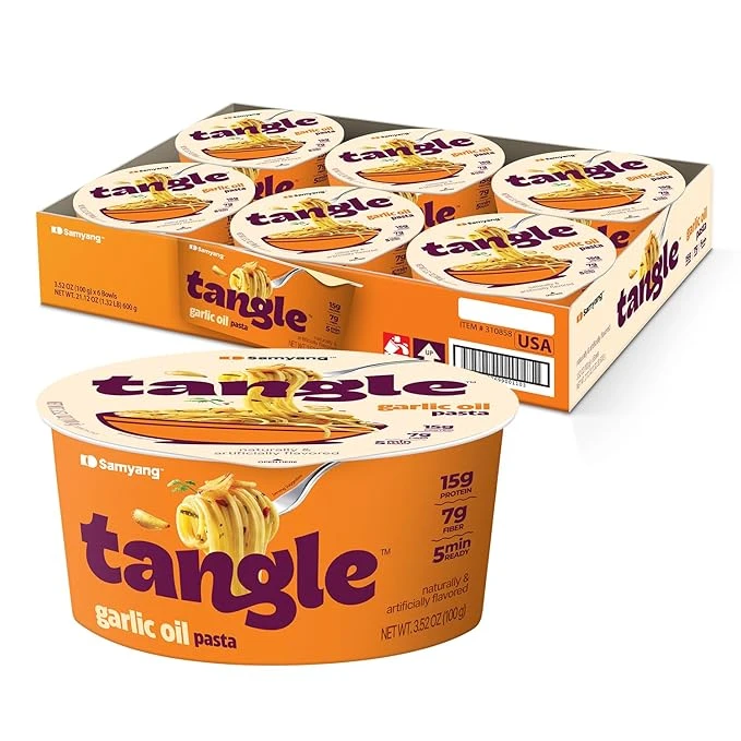 Samyang Tangle Big bowl Garlic Oil pasta (Case of 6 x 100g) | Rice ...