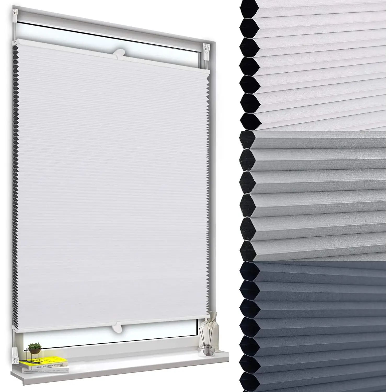 Thermo Waben Plissee Weiss Rollo 100 Verdunkelung Plissee Klemmfix