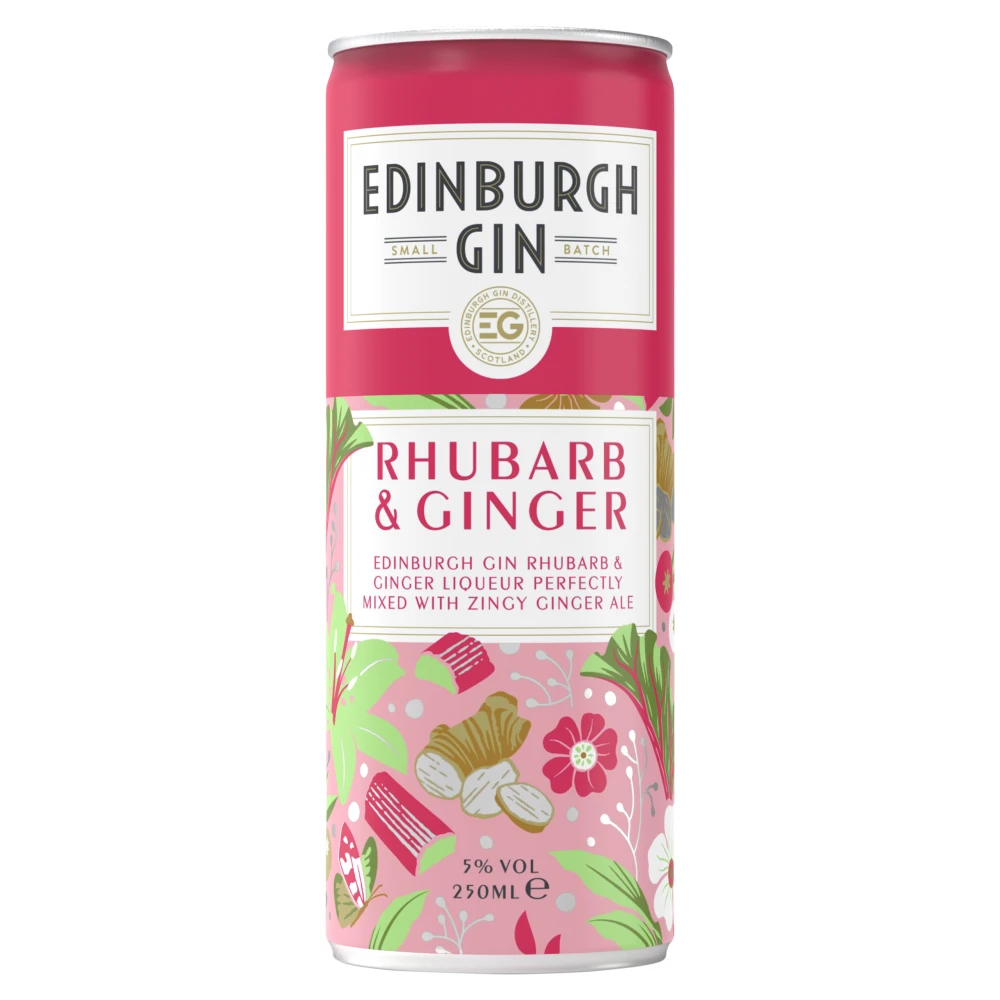 Edinburgh Gin Rhubarb & Ginger Gin Liqueur 250ml (abv 5%) | Seltzer Mix ...