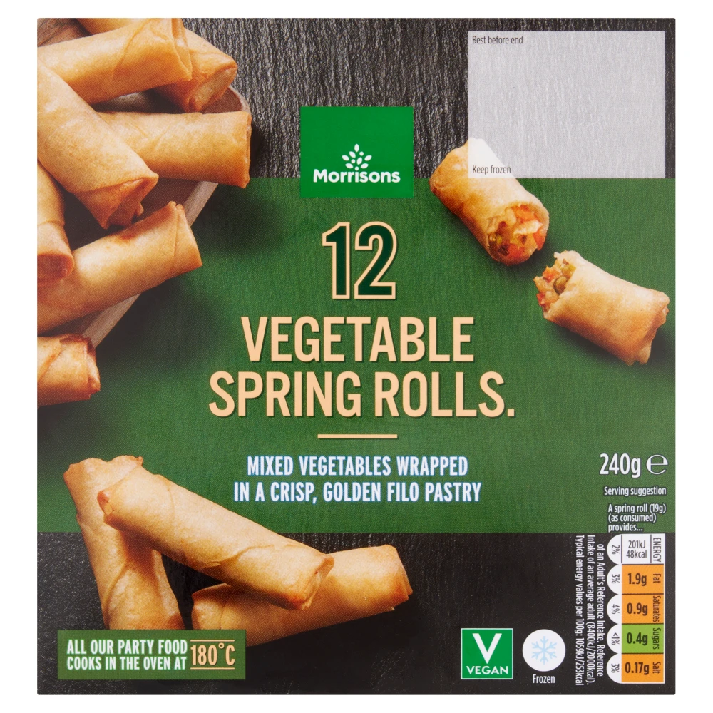 Morrisons 12 Pack Spring Rolls | Frozen Party Food | Joybuy