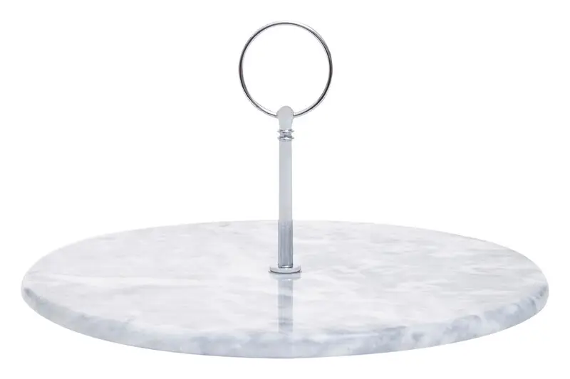 Interiors by Premier Grey Marble Dessert Stand, Round Cake Display With ...