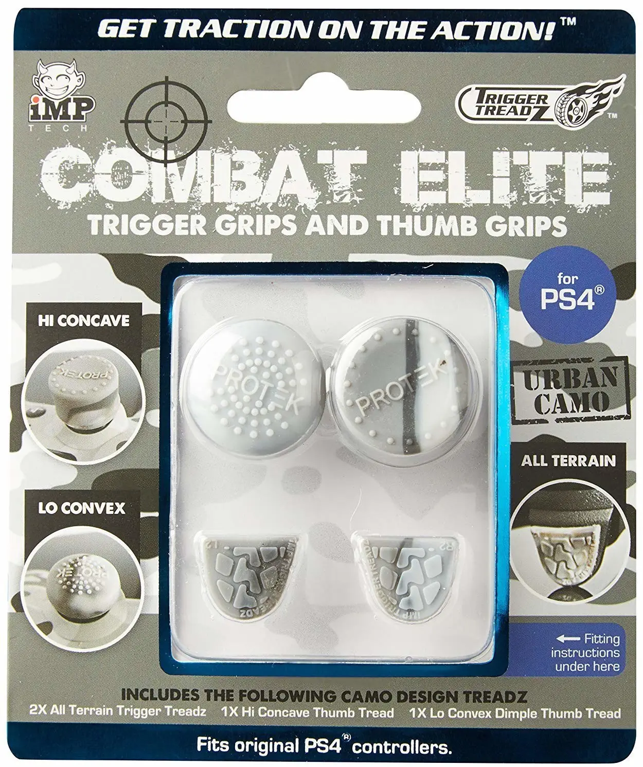 Imp - Trigger Treadz - Combat Elite - Trigger Grips (2pcs) + Thumb Grips (2pcs) - Urban Camo ...