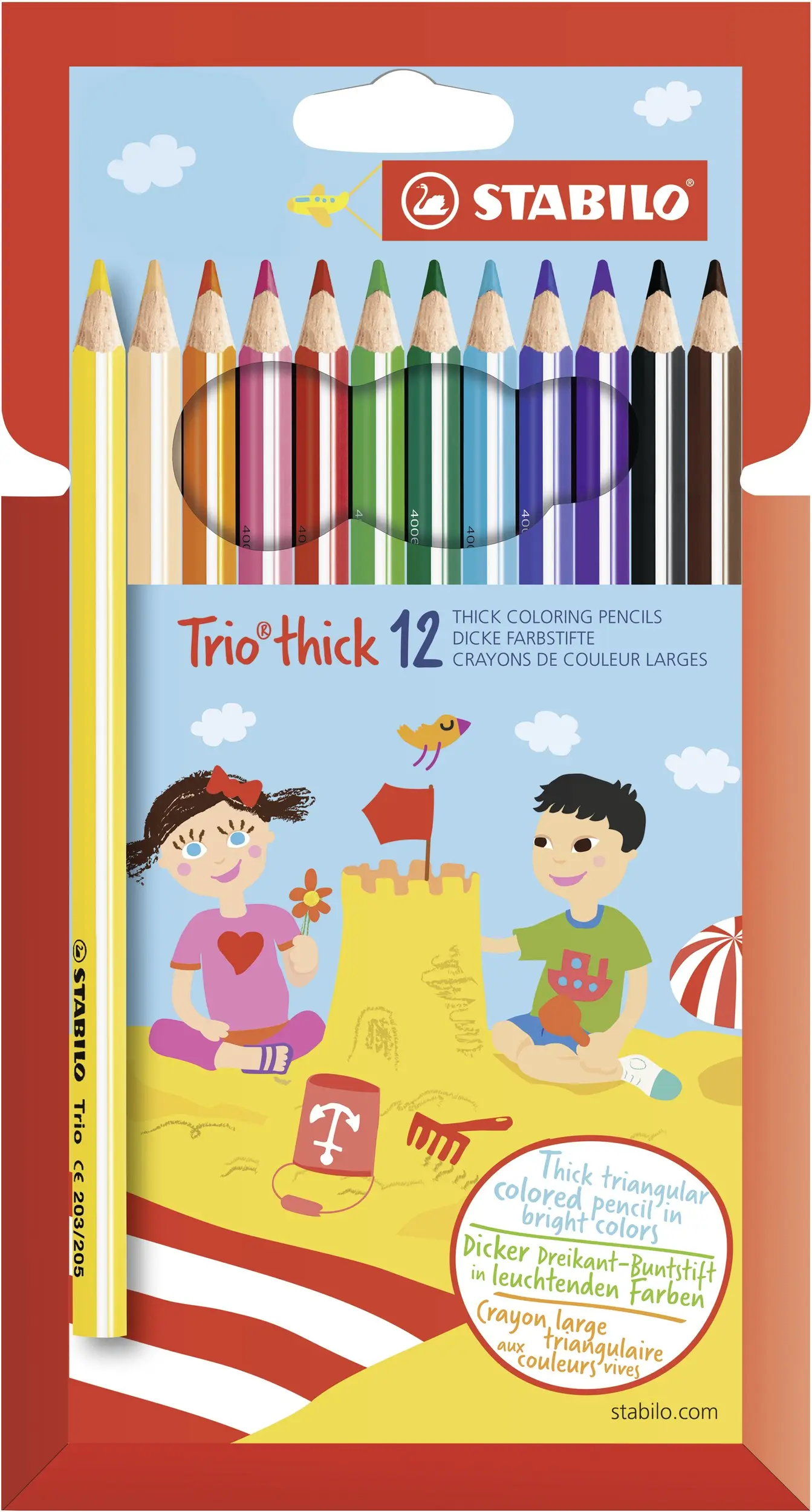Stabilo Trio Thick - Triangular Colouring Pencil - Pack Of 12 ...