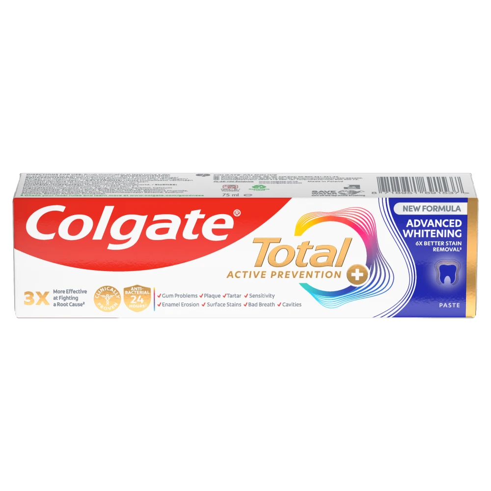 Colgate Total Active Prevention + Advanced Teeth Whitening Toothpaste ...