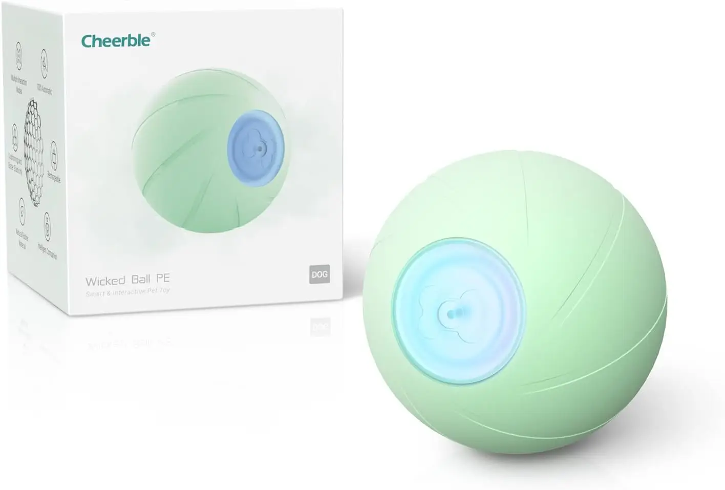 Cheerble Wicked Ball Pe - Green, Self Moving Dog Toy, Wicked Ball Pe ...
