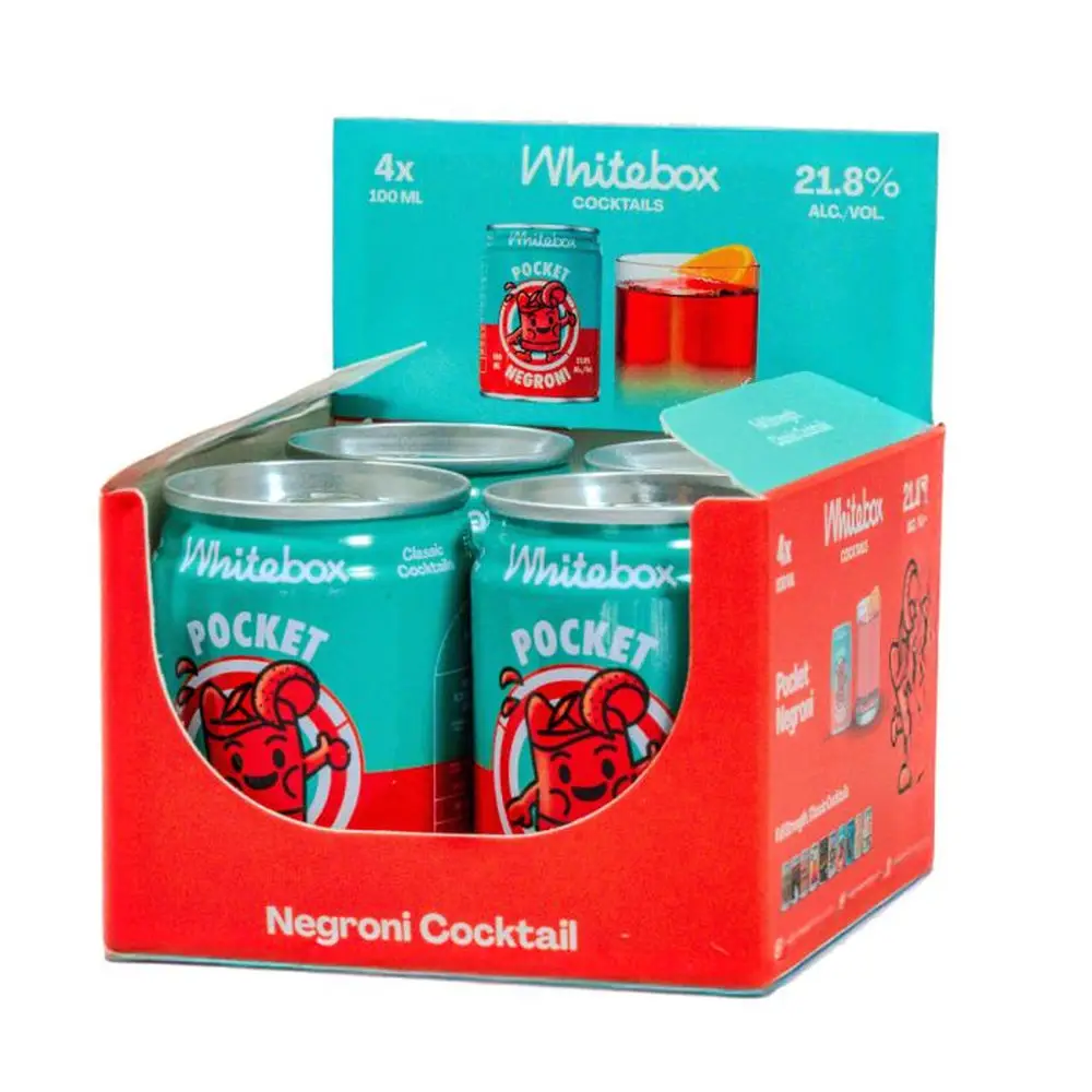 Whitebox Cocktails Pocket Negroni 4 Pack Cocktail Cans (4 X 100ml ...