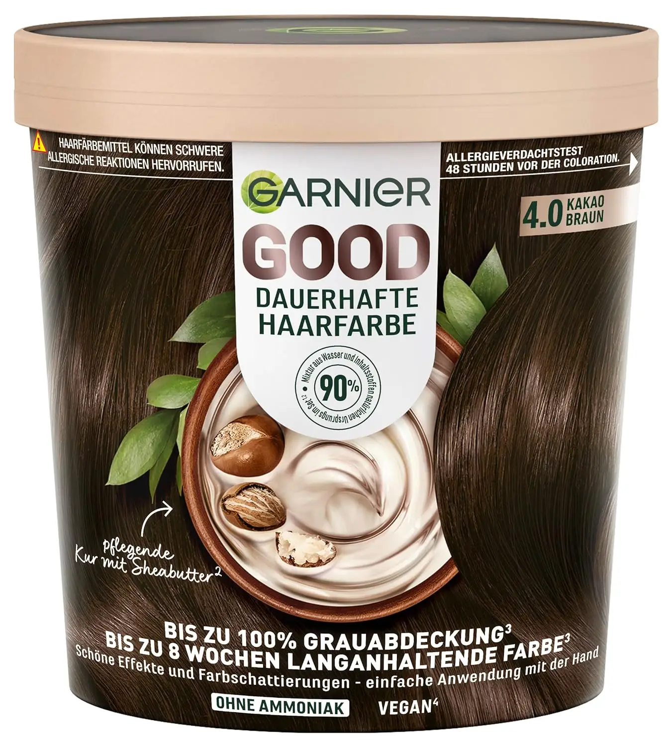 Garnier GOOD Dauerhafte Haarfarbe 4.0 Kakao Braun – Coloration ohne ...