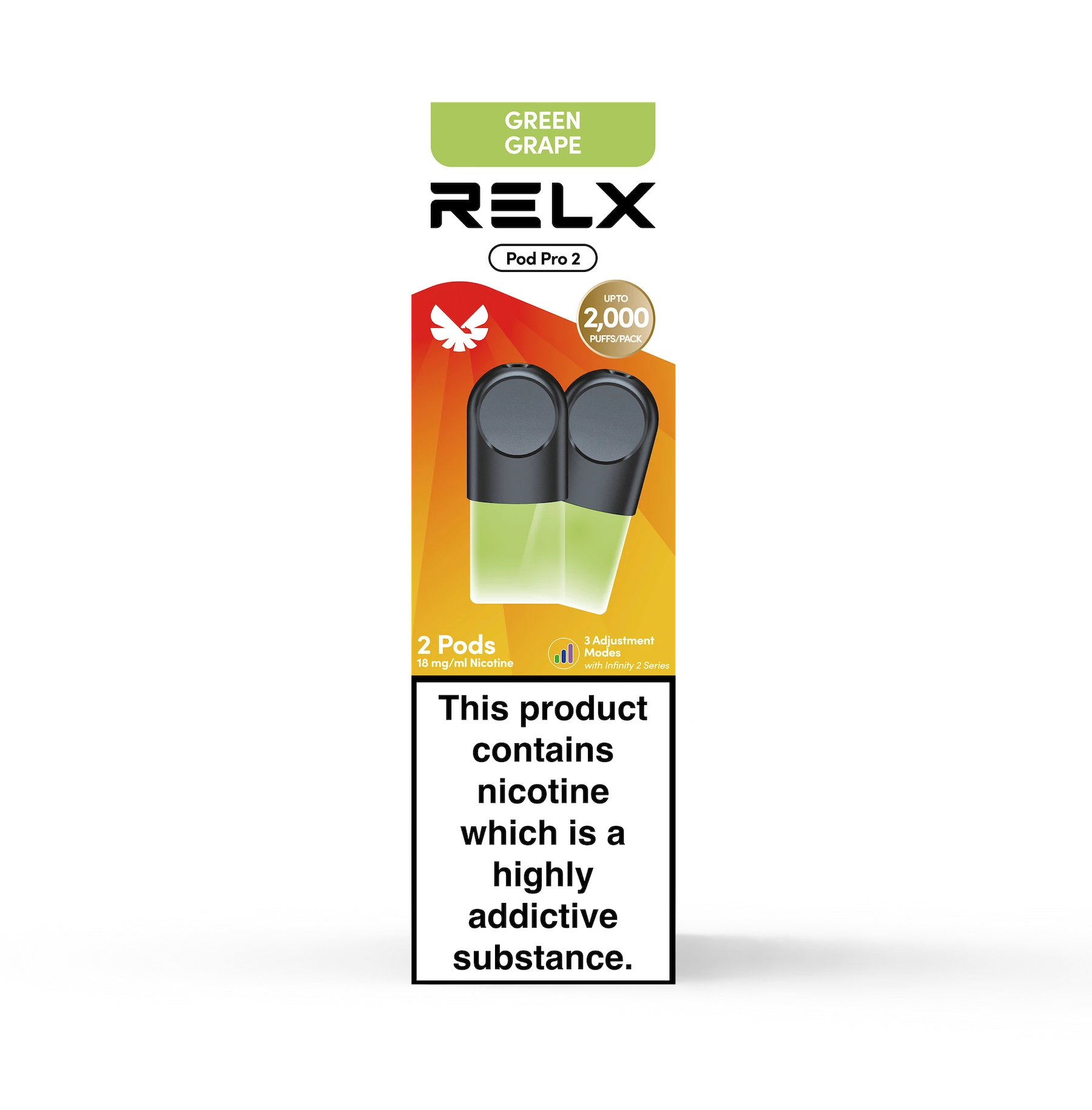 Relx Green Grape Pre-filled 2 Pods Pack | Pods | Joybuy