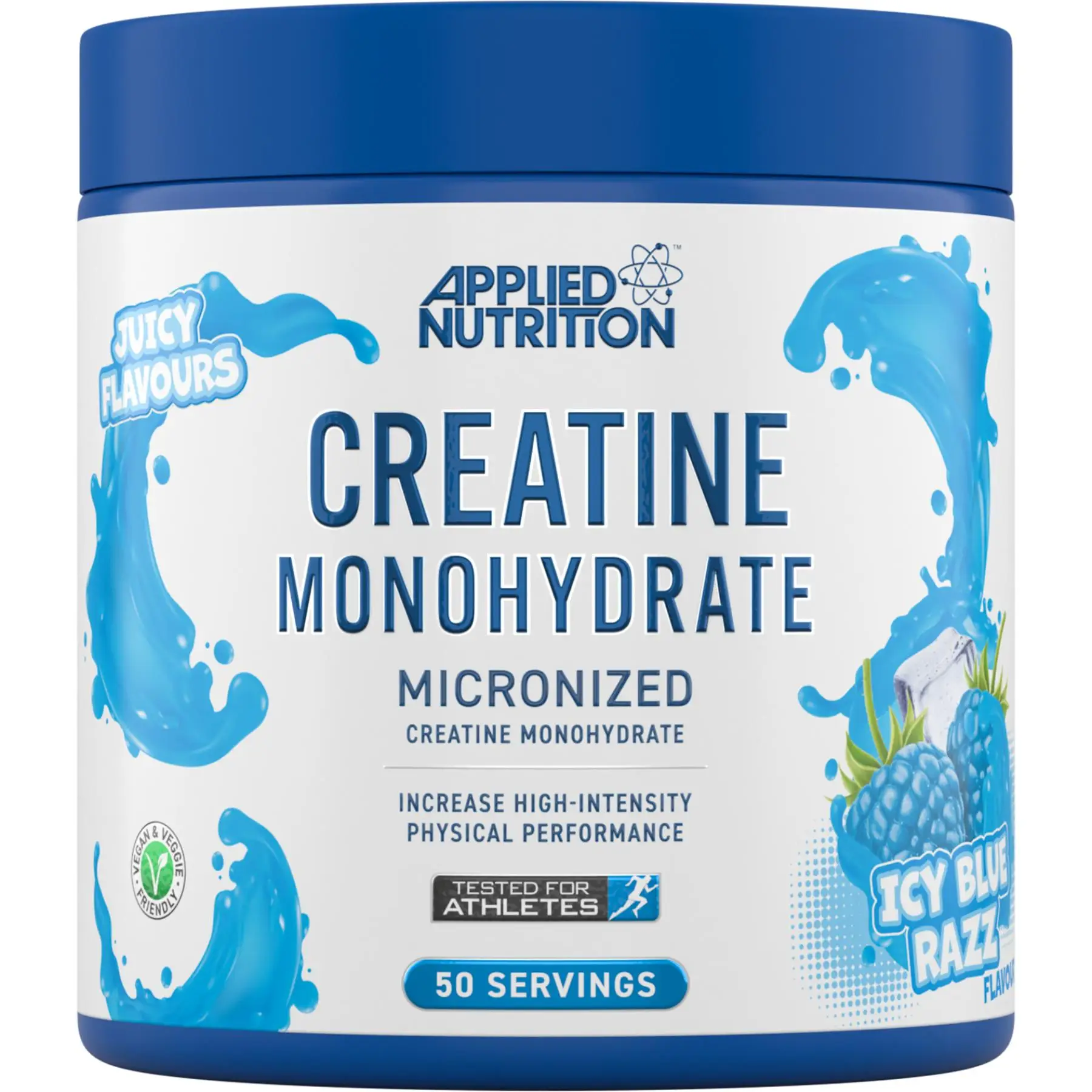 Applied Nutrition Creatine Monohydrate Icy Blue Raspberry Flavour - 250 ...