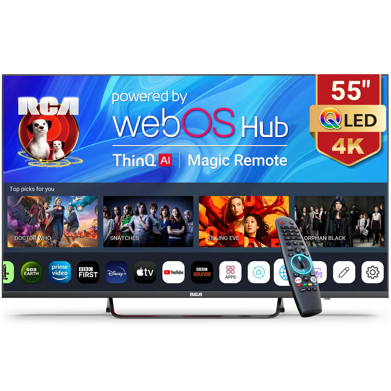 RCA RW55UQ1CS 55" 4K QLED Smart TV – Powered by webOS Hub | Television ...