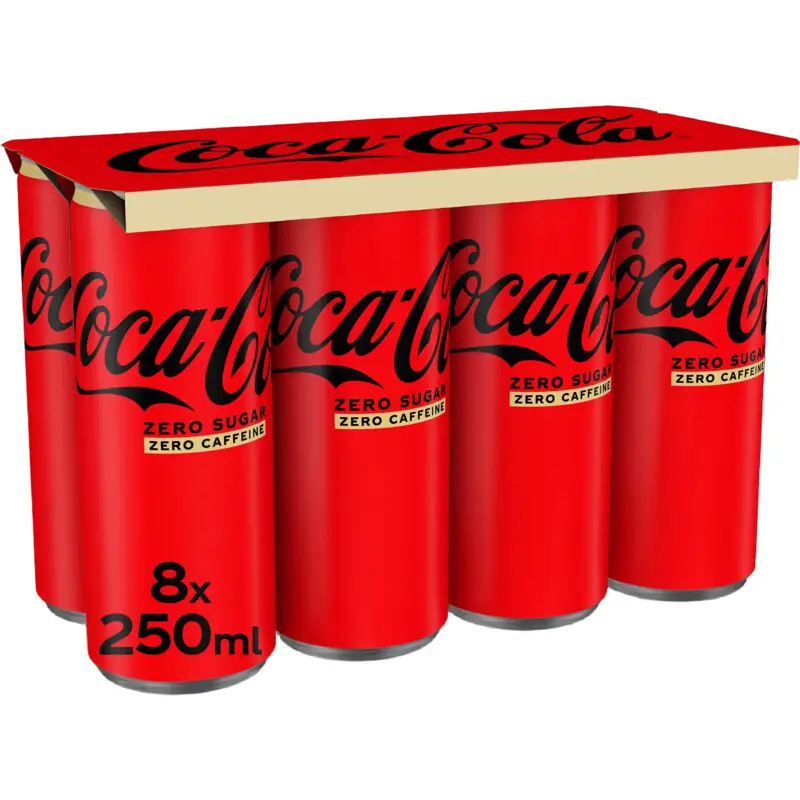 Coca-Cola Zero Sugar Zero Caffeine Frisdrank - 8 x 250 ml ...