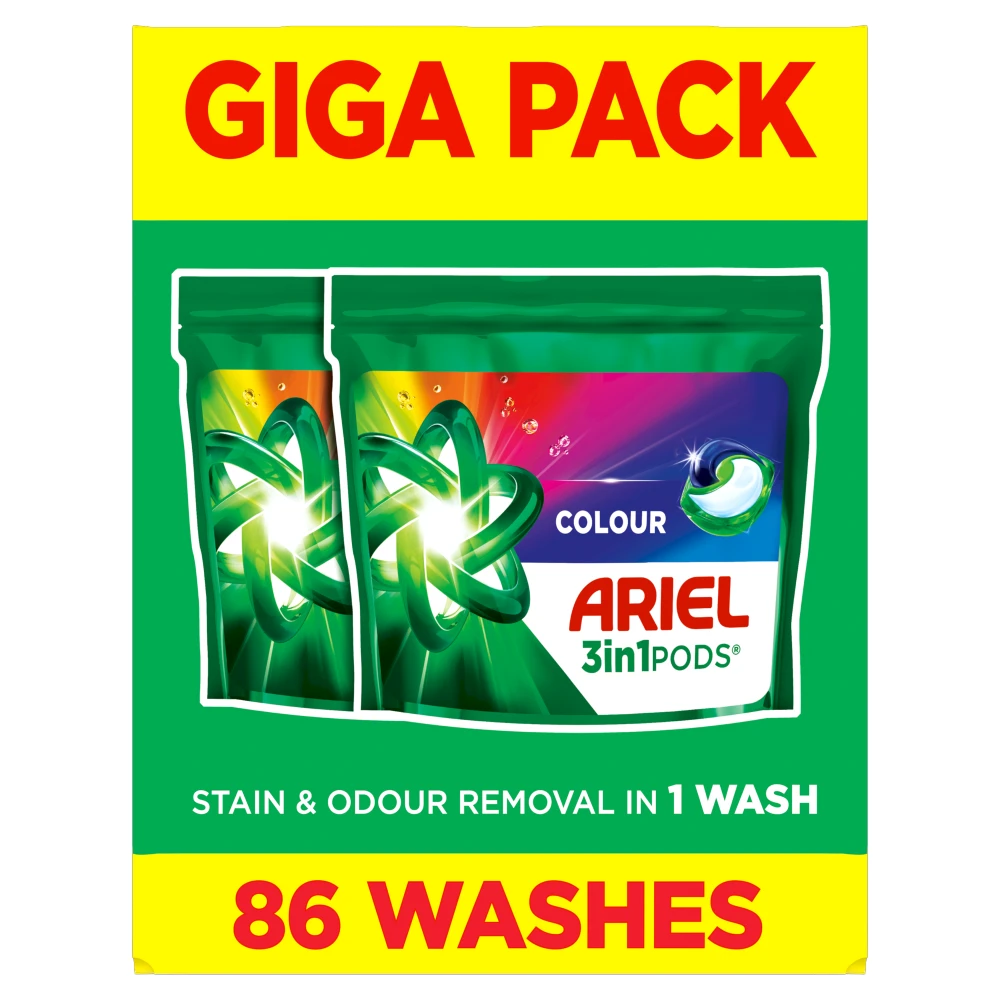 Ariel Laundry Detergent Liquid Pods Colour 86 Washes | Detergent ...