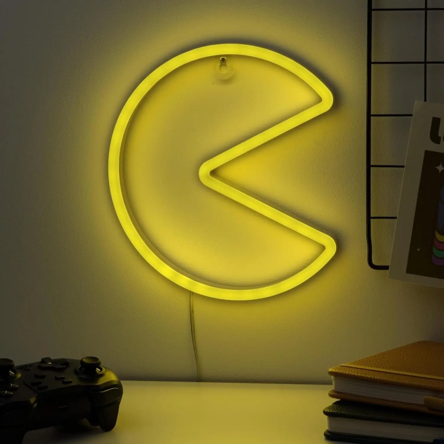 Paladone Pac-Man LED Neon Wandlamp - Geel, 21,5 cm | Wanddecoratie | Joybuy