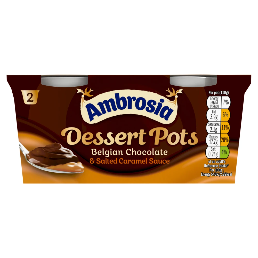 Ambrosia Dessert Pot Chocolate & Salted Caramel 220g | Home Baking ...