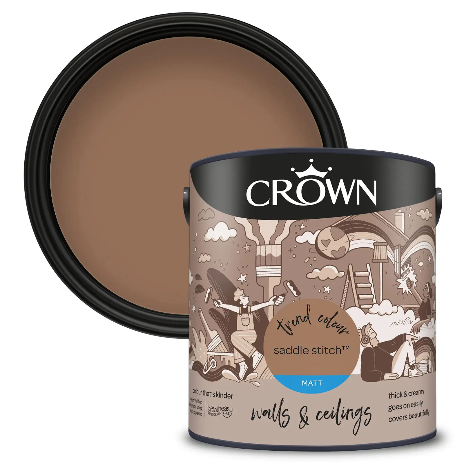 Crown Matt Emulsion Saddle Stitch 2.5l | Paint & Primer | Joybuy