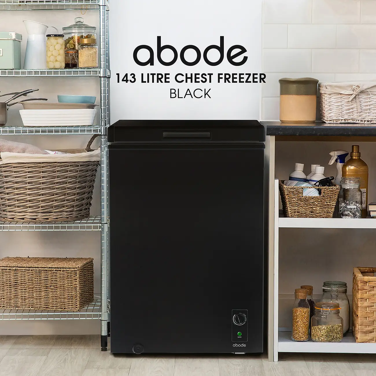 abode A142CF0E1B 143L Chest Freezer - Black | Freezers | Joybuy