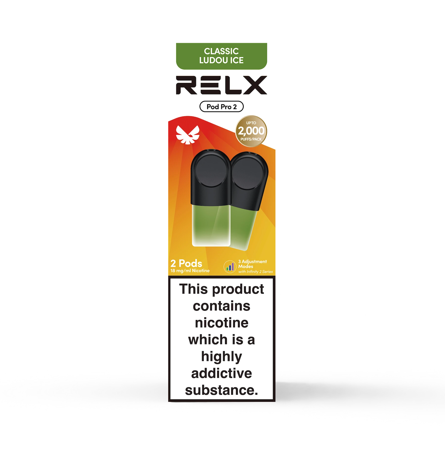 Relx Classic Ludou Ice Pre-filled 2 Pods Pack | Pods | Joybuy