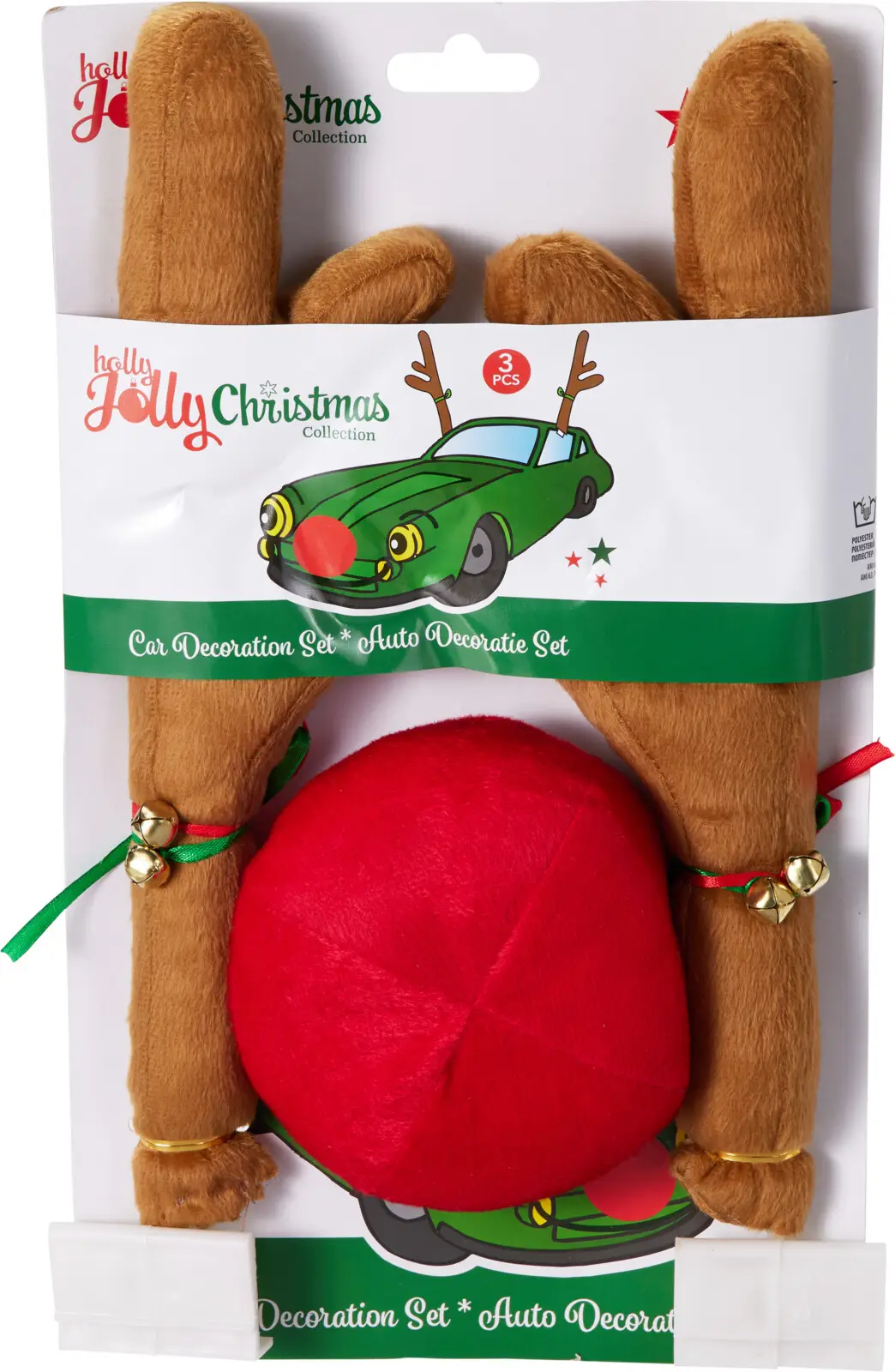 Koopman Auto Decoratieset Rendier - 43 x 25 x 3 cm | Kerst | Joybuy