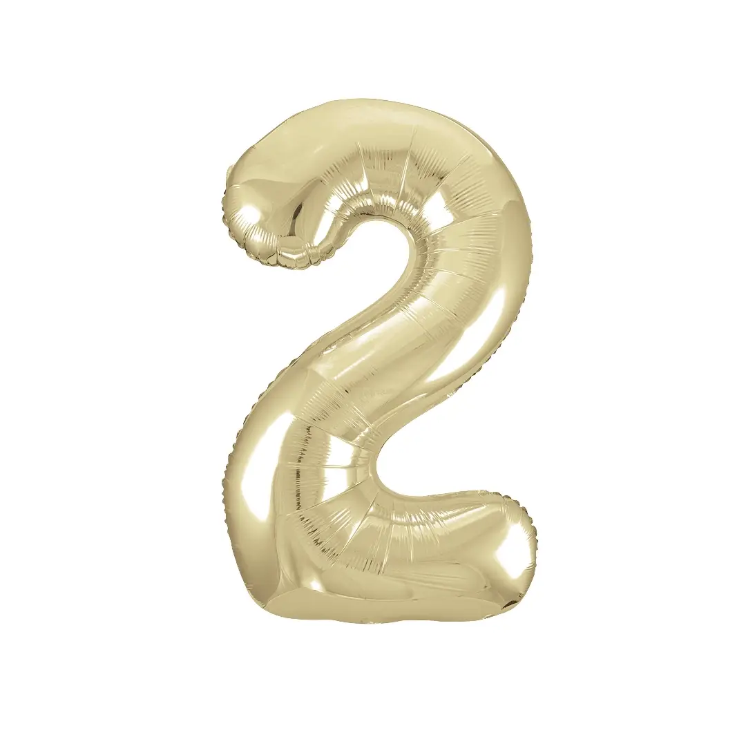 Unique Giant Number 2 Balloon, Gold, 86cm | Balloons & Helium | Joybuy