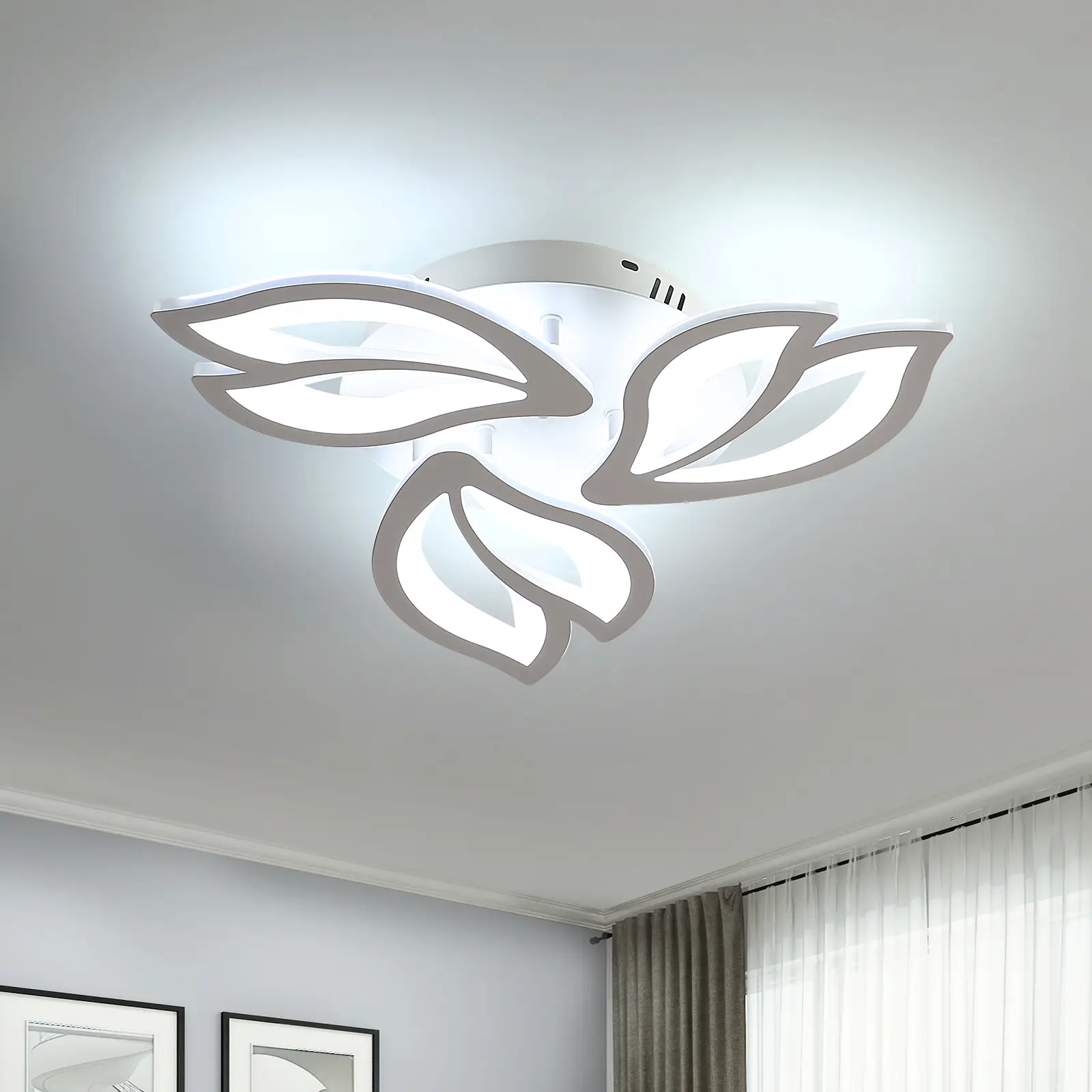 Goeco Led Ceiling Light, 40w Led Ceiling Lamp Creative Petals Design ...