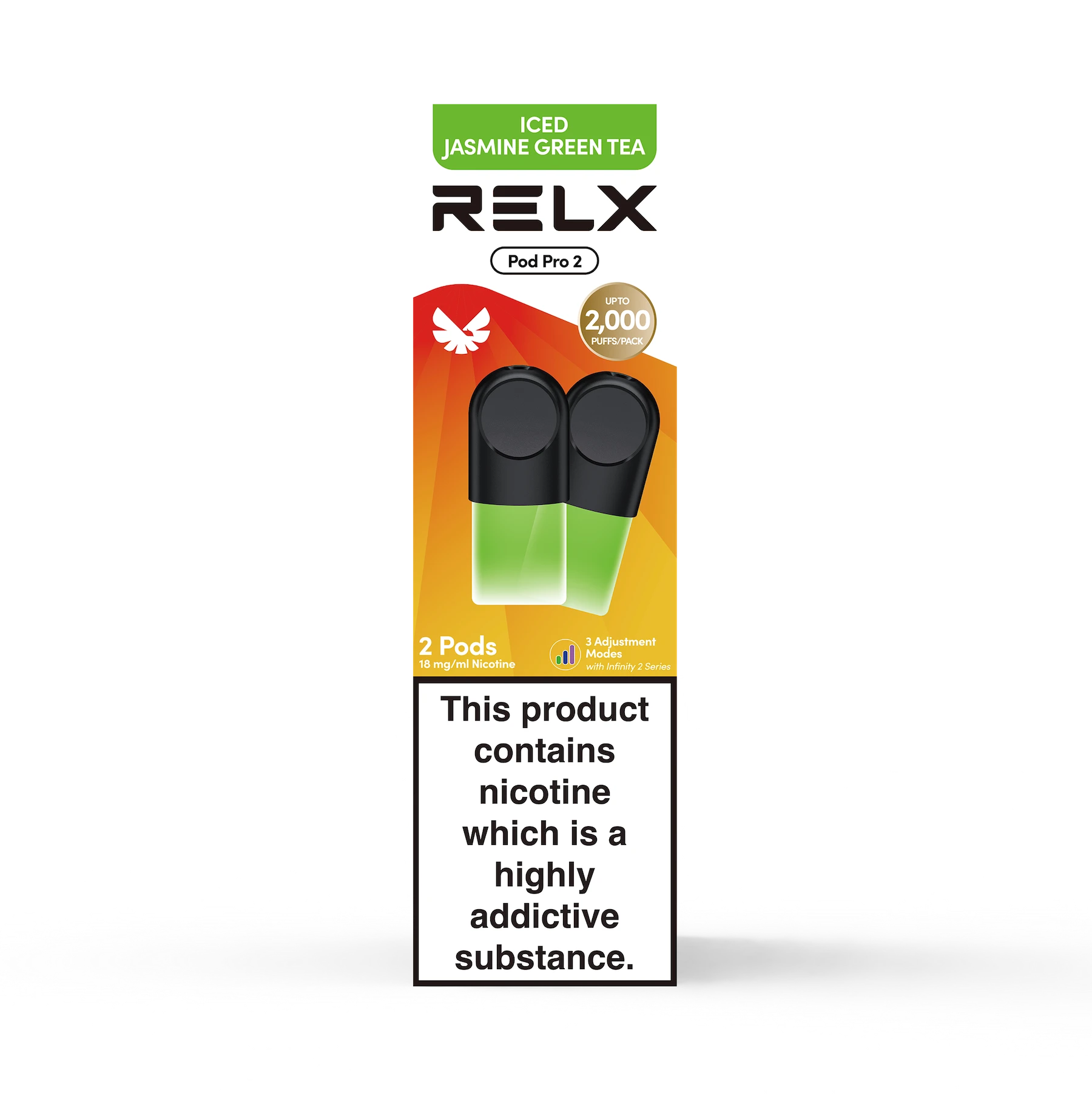 Relx Iced Jasmine Green Tea Pre-filled 2 Pods Pack | Pods | Joybuy