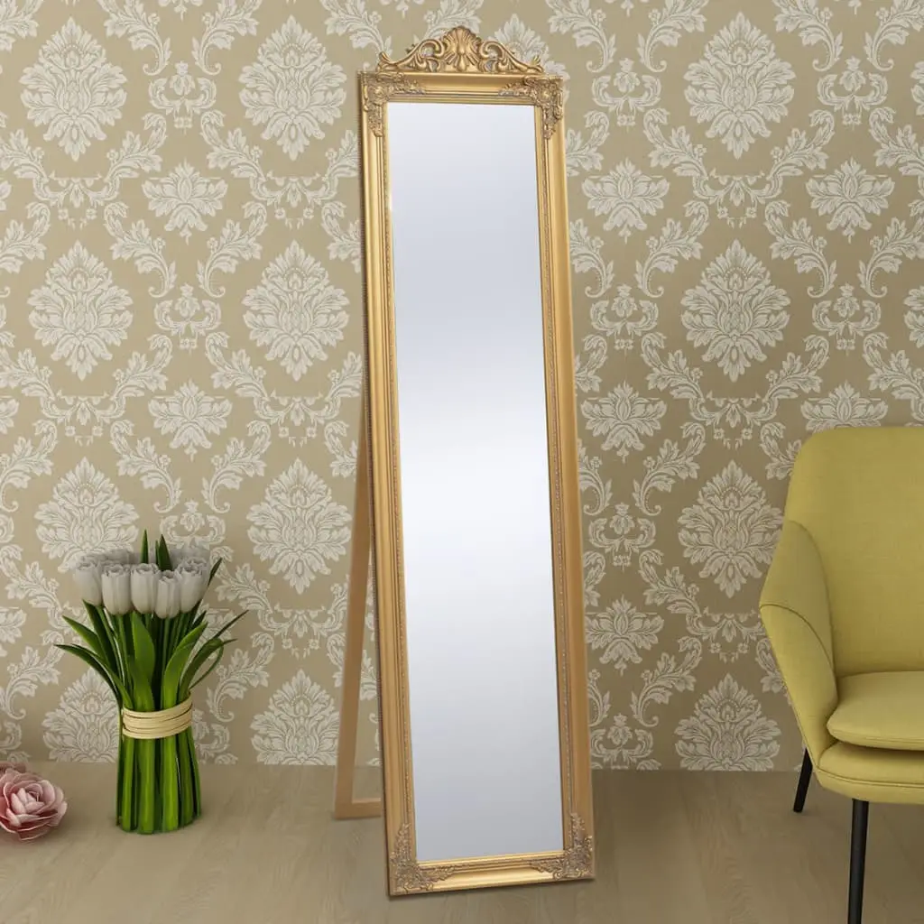 vidaXL Vrijstaande spiegel Barok 160x40cm goud | Staande spiegels | Joybuy
