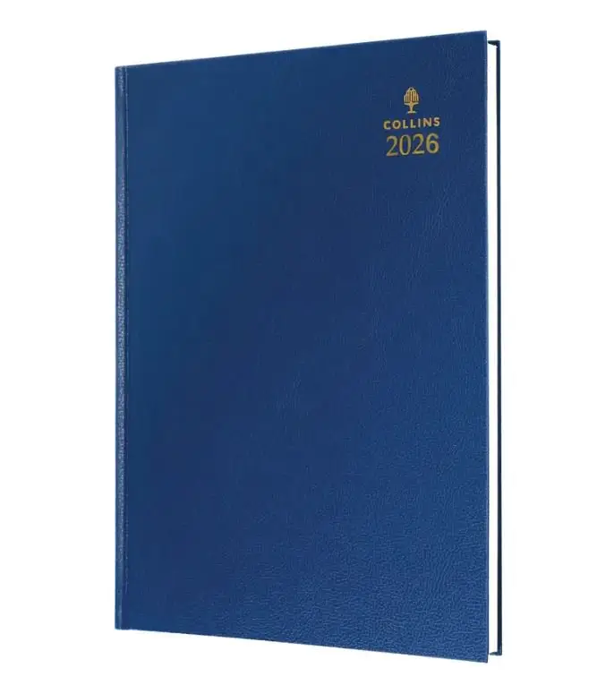 Collins 44 A4 Desk Diary 2026 Blue | Notebooks, Writing Pads & Diaries ...