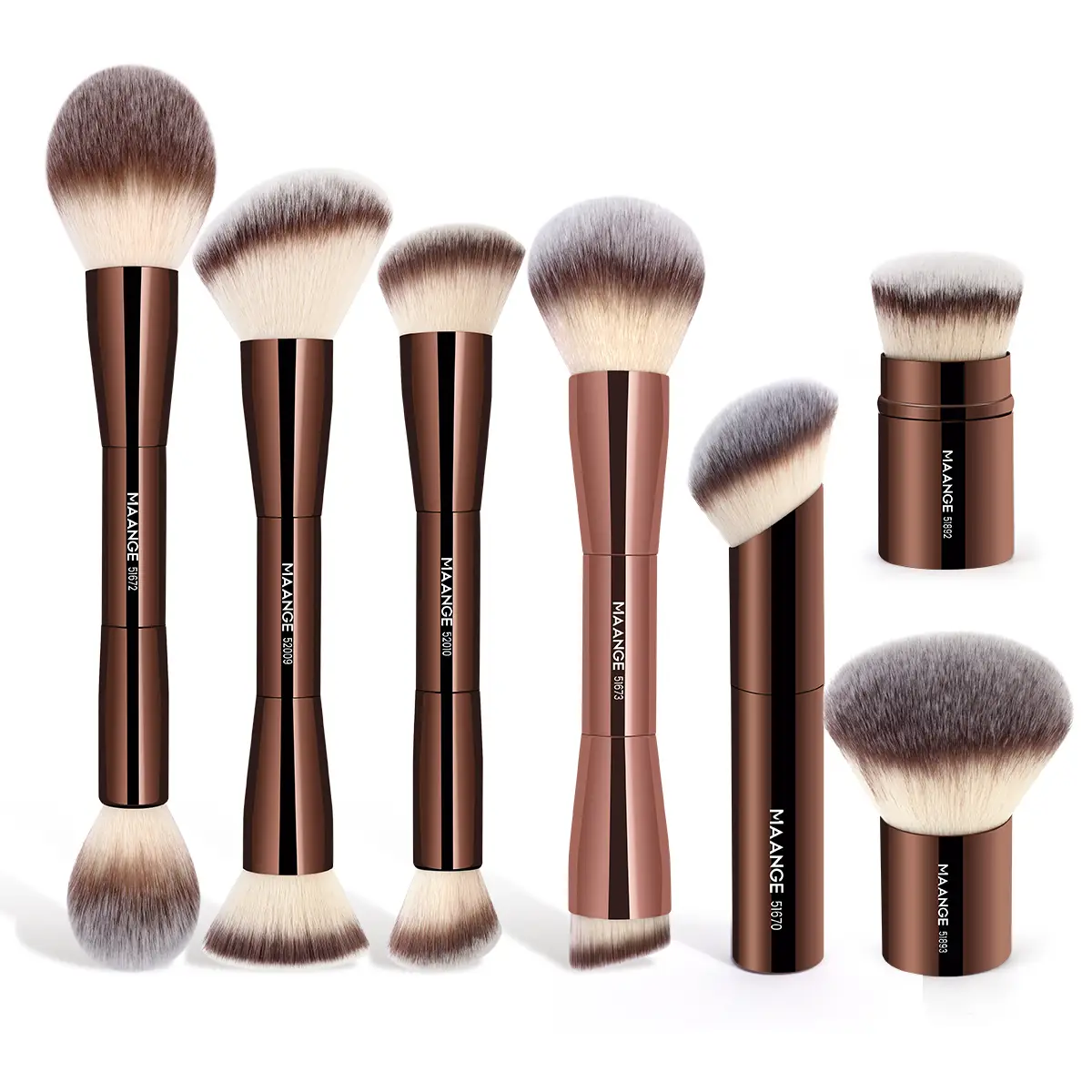 MAANGE 7/13/20pcs Aluminium Makeup Brush Set - Pro Grade with Cosmetic ...