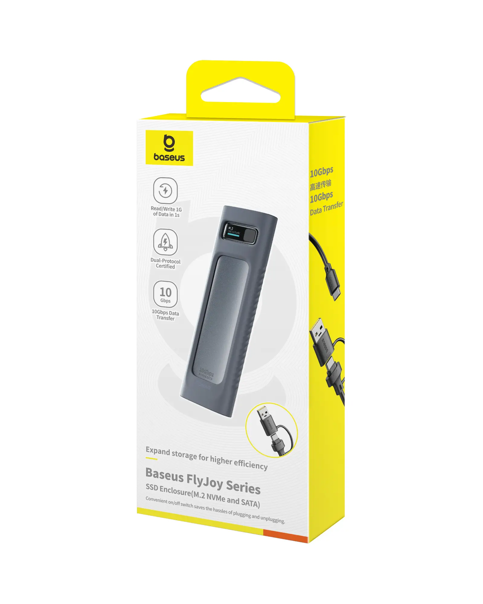 Baseus FlyJoy Series SSD Enclosure(M.2 NVMe and SATA) Space Grey NEW ...