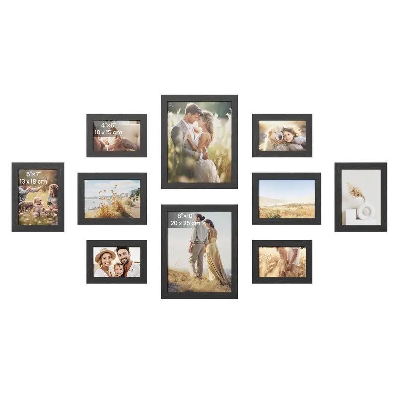 Songmics Photo Frame Collage Set Black 10pcs | Photo & Poster Frames ...