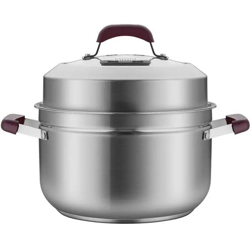 COOKER KING 304 RVS Antiaanbak Stoompan Dikke Steelpan met Zeef ...