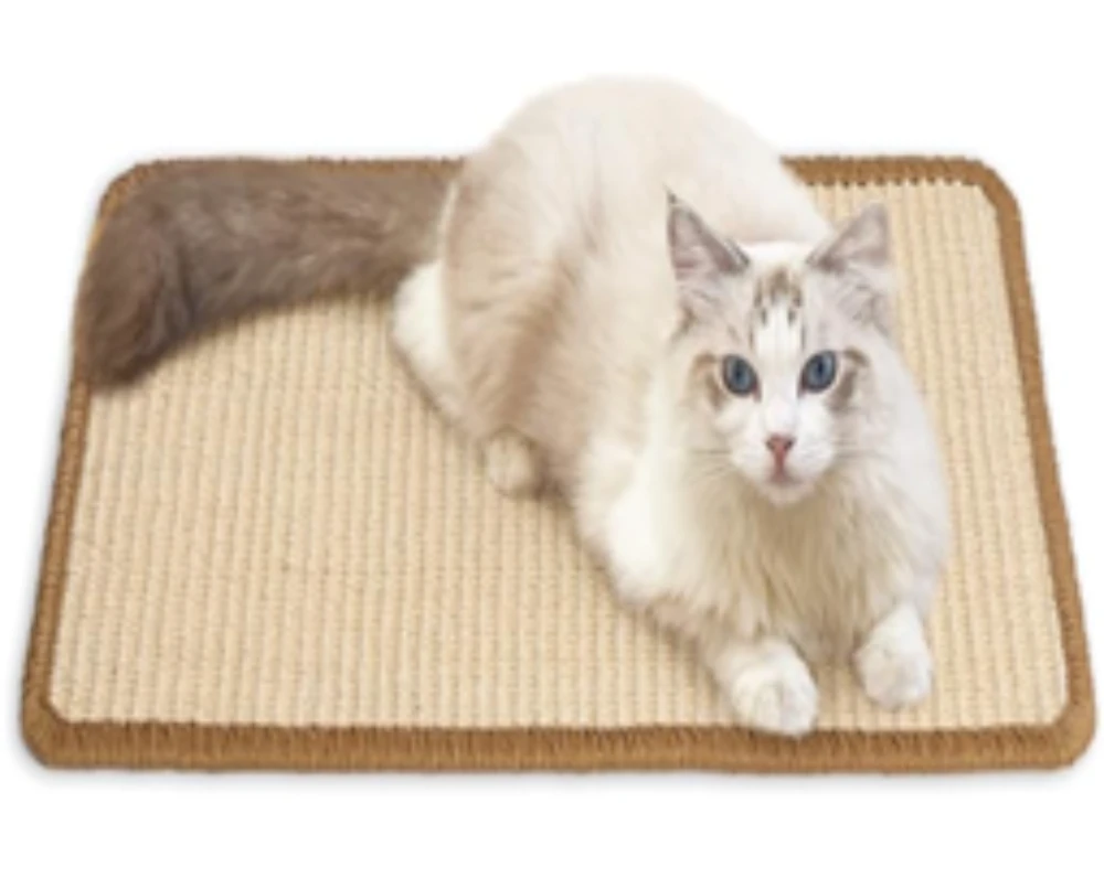 fukumaru Cat Scratching Mat, Sisal Fabric, Edged with Thread, 60×80cm ...