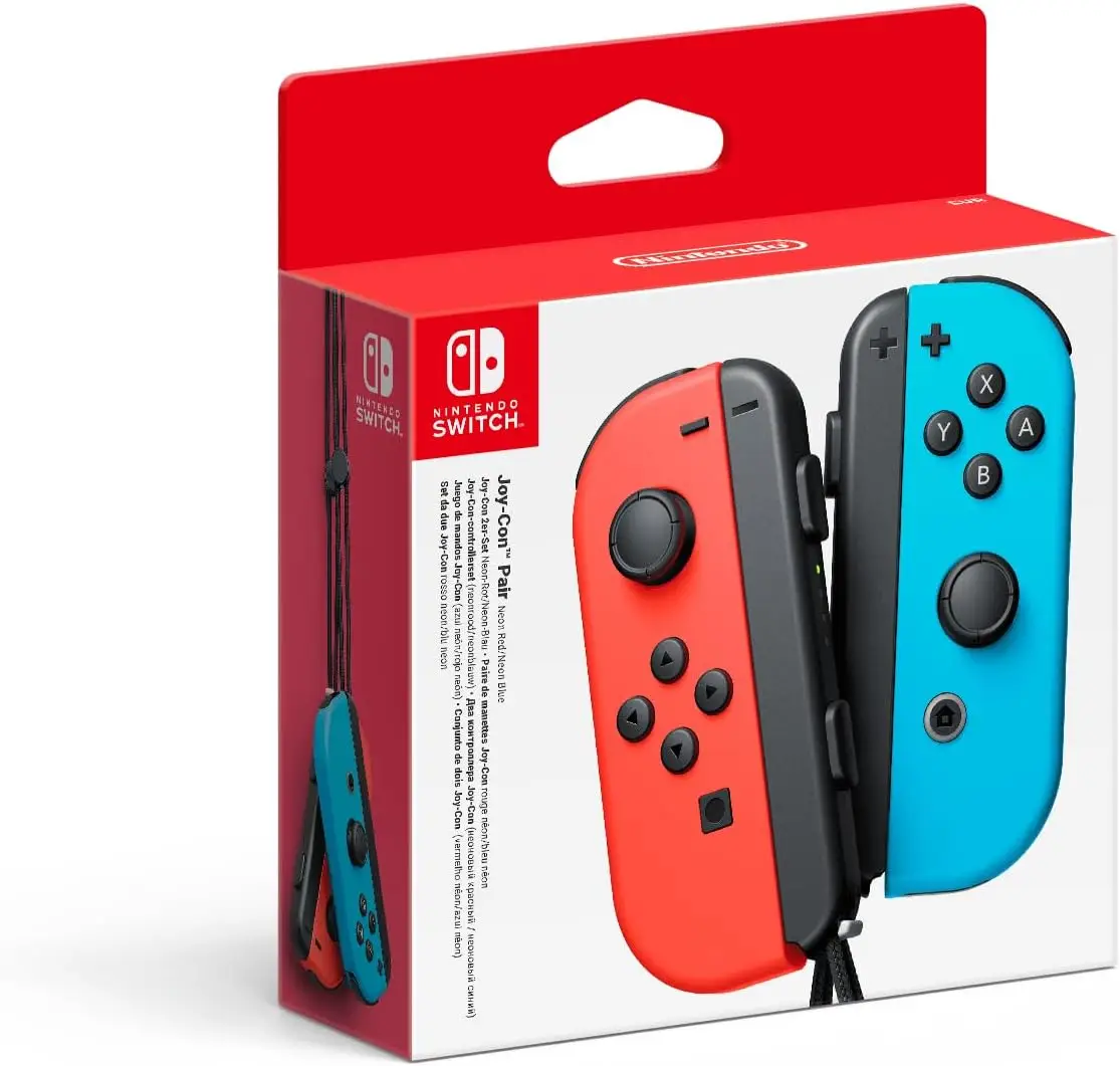 Nintendo Official Switch - Joy-con Controller Pair - Neon Red/neon Blue ...