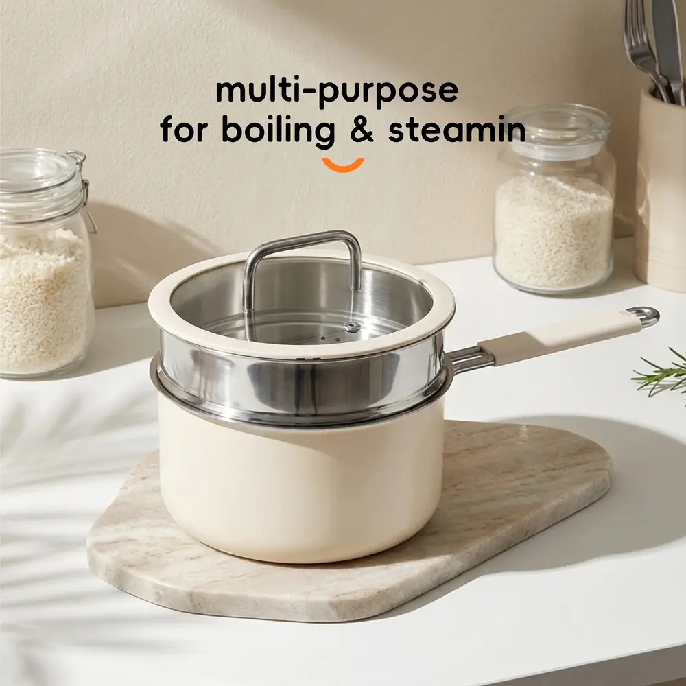 PURECOOK 316 Stainless Steel Triply‑Bottom Milk & Sauce Pot with ...