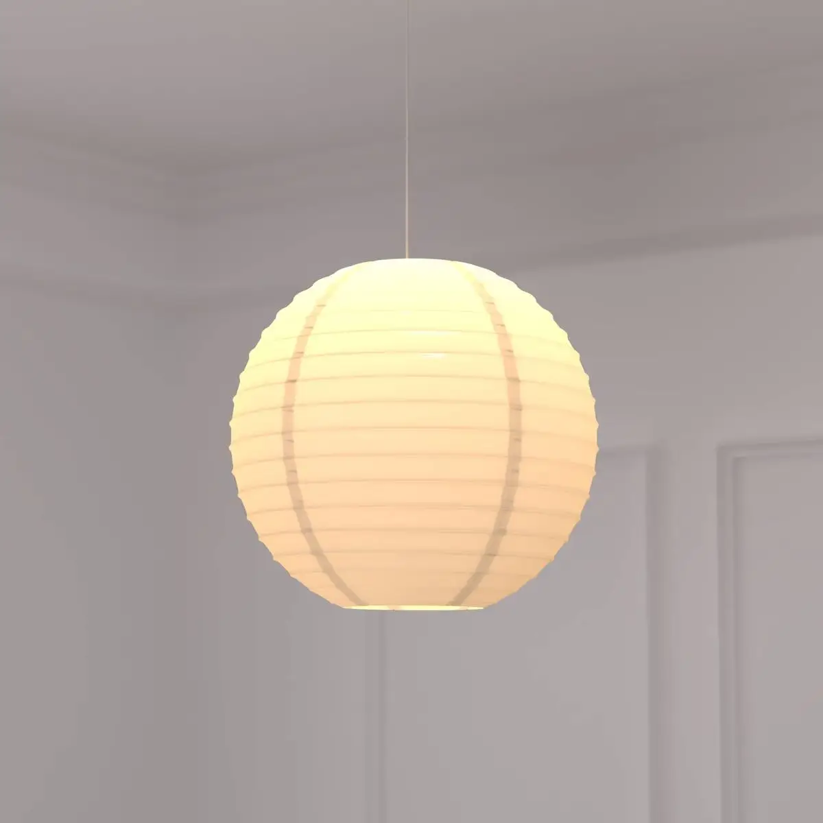 Atmosphera Japanse papieren globe lantaarn - D35 cm, wit | Hangers ...