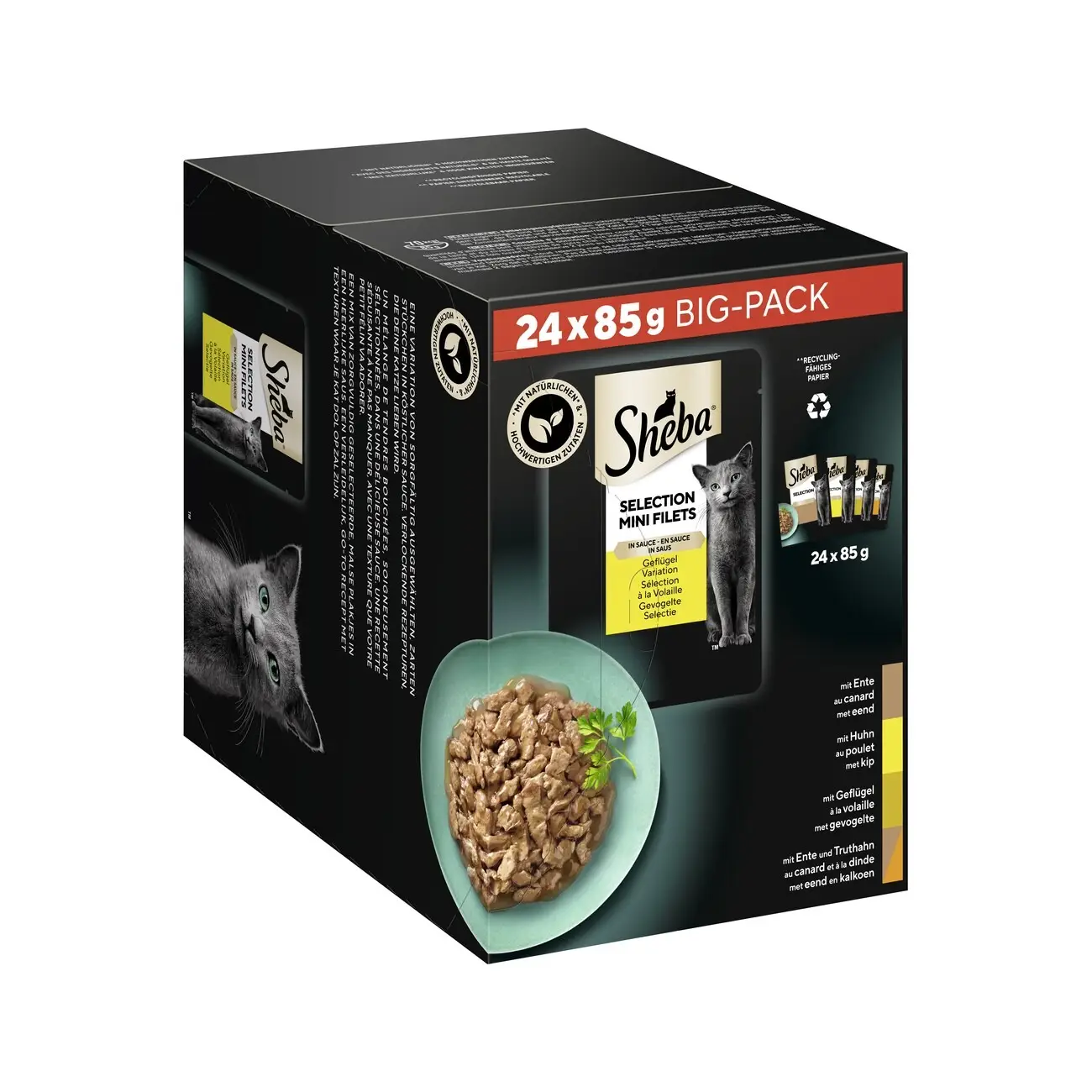 Sheba Selection Mini Filets in Sauce Geflügel Vielfalt Multipack 24 x ...