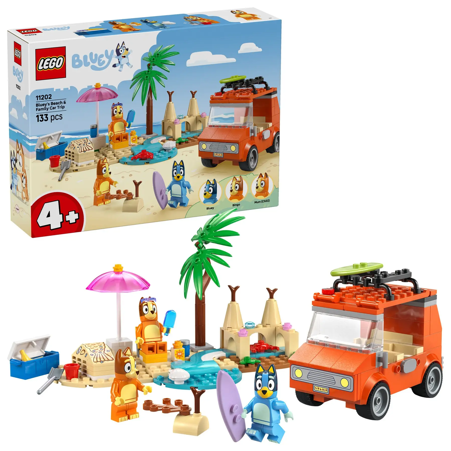Lego Bluey 11202 Bluey's Beach & Family Car Trip | Junior Building Sets ...