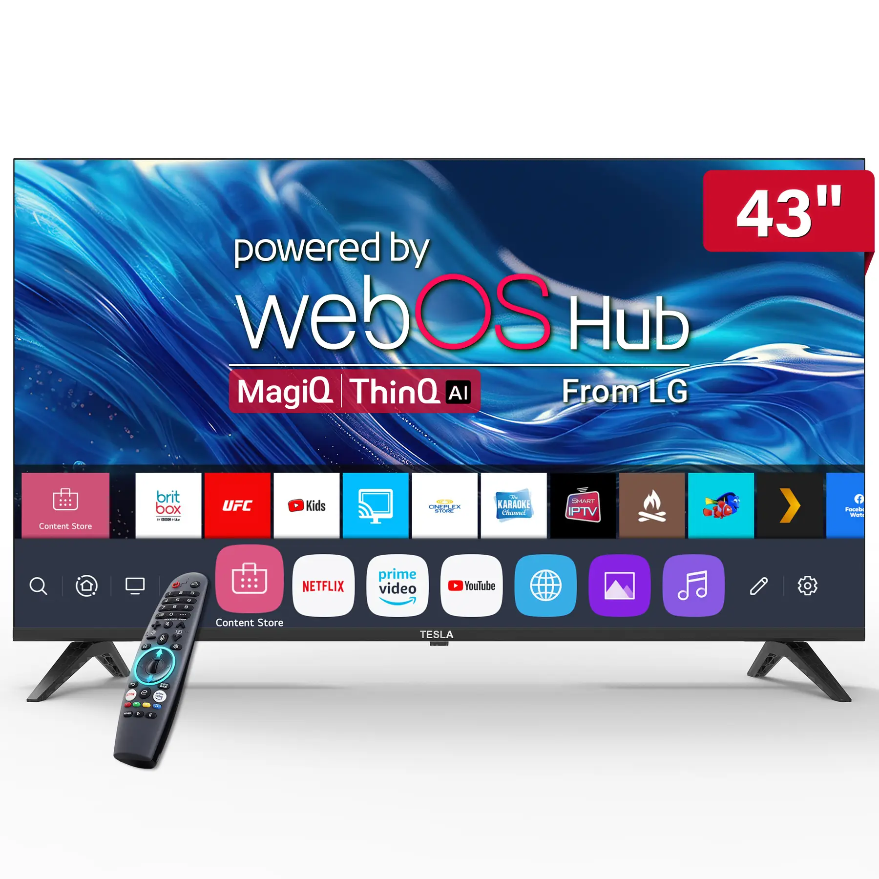 TESLA 43" Direct LED 4K HDR Smart Web OS TV-T43S4K(Freeview HD,Dolby ...