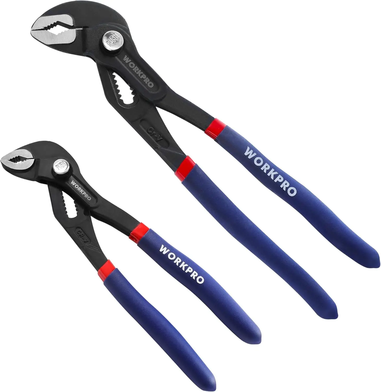WORKPRO 2 Pack Water Pump Pliers 180mm 250mm Quick Adjustable Hose ...