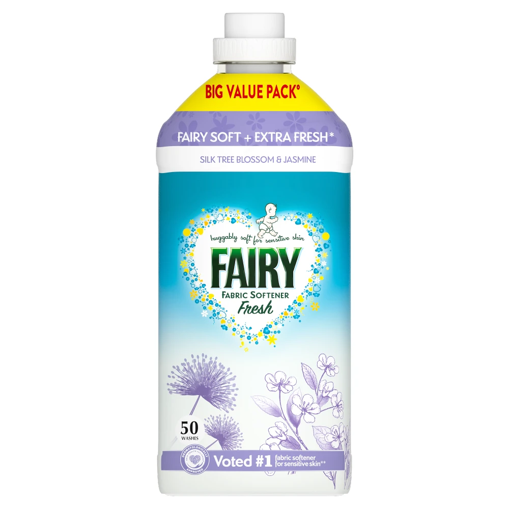 Fairy Fresh Fabric Conditioner Silk Tree Blossom & Jasmine 50 Washes 1 ...