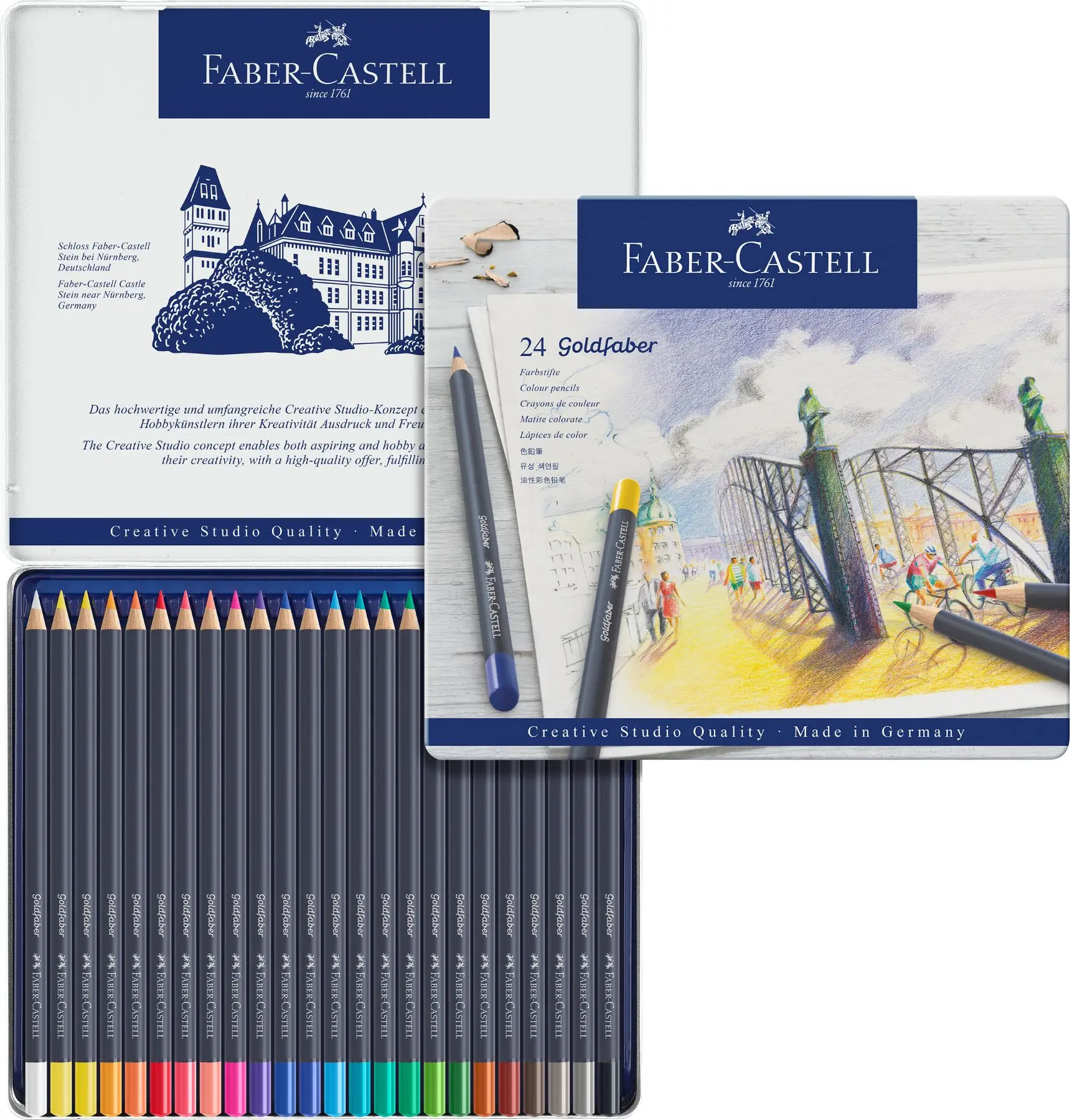 Faber-castell Creative Studio Goldfaber Colour Pencil, Tin Of 24 ...