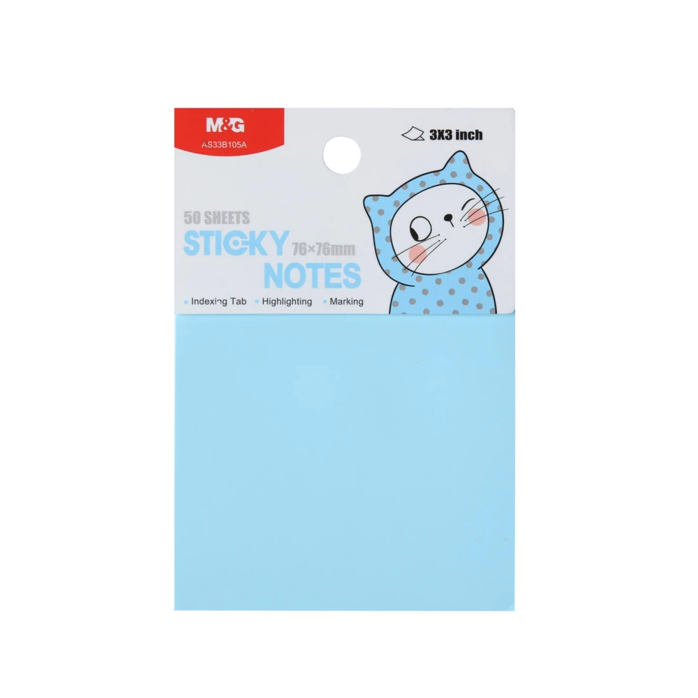 M&G Sticky Notes Light Blue 50 Sheets 3"x3" | Paper | Joybuy