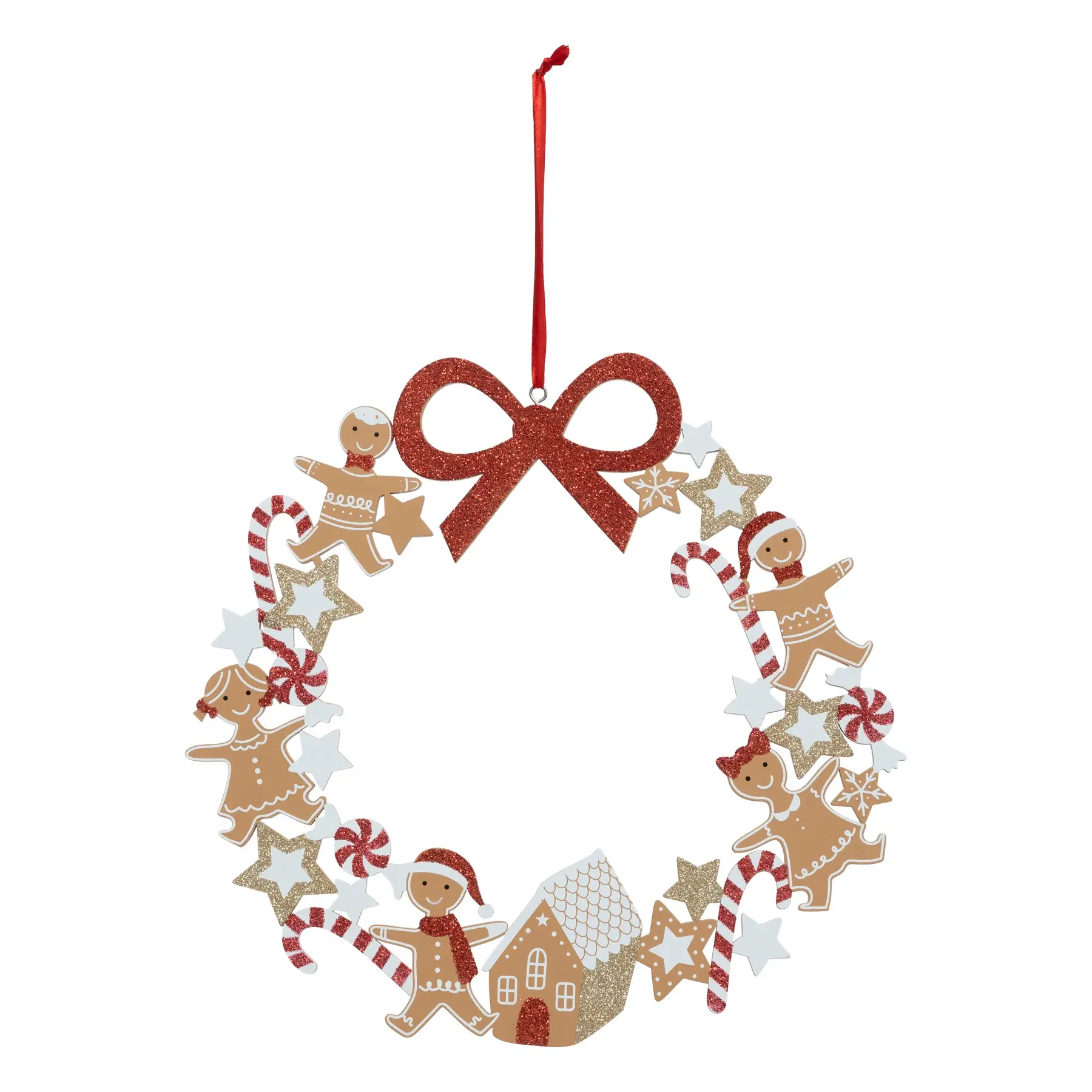 Feeric Peperkoek Krans - Hout, 33 cm | Kerst | Joybuy