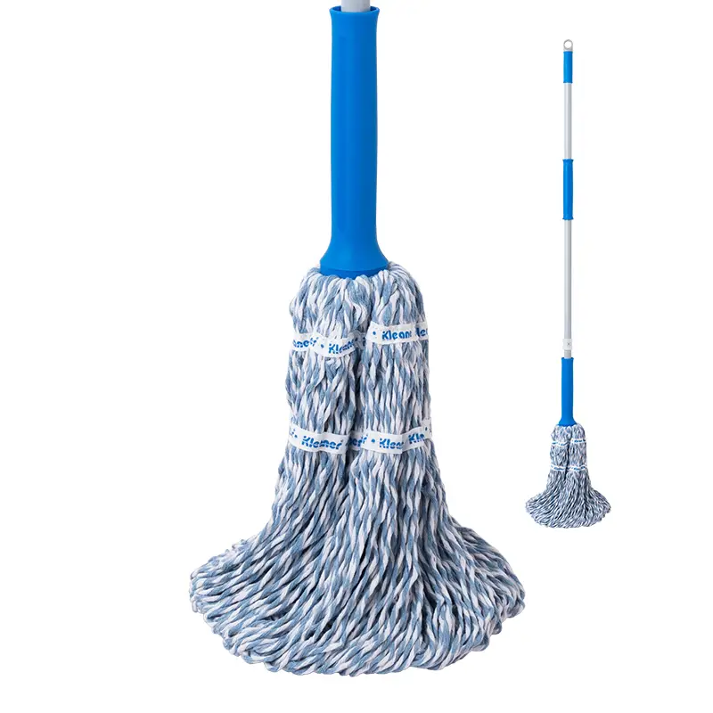 300g Polyester-Cotton Yarn Spin Mop with 130cm Iron Handle, Blue, Self ...