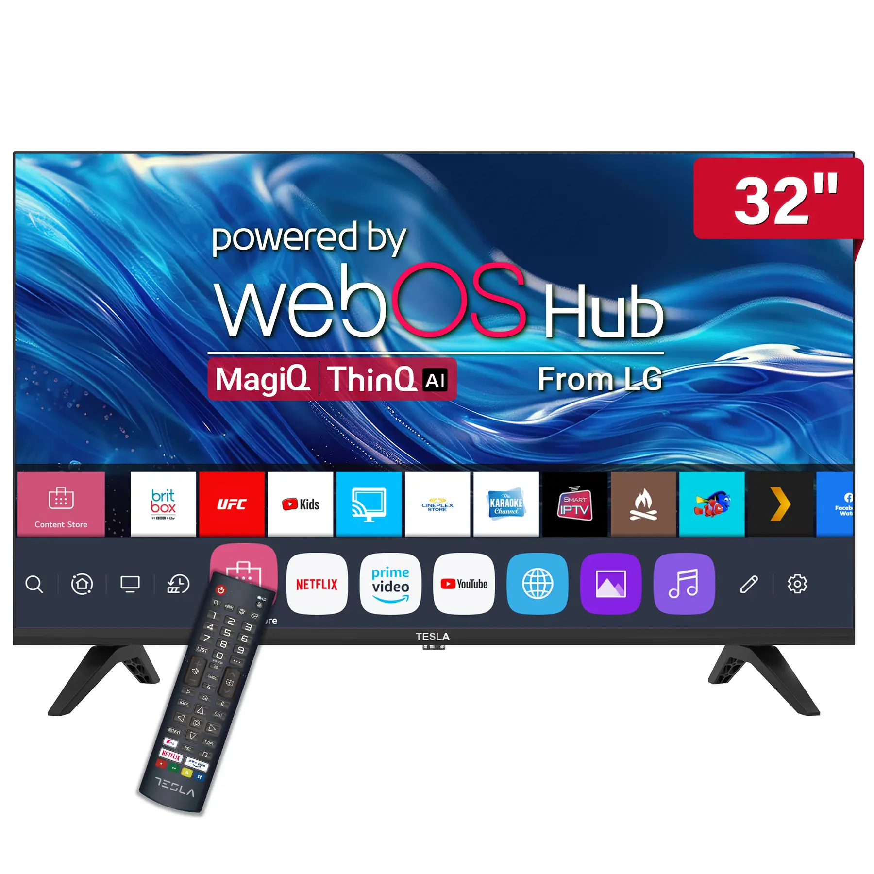 TESLA 32" Direct LED HD Ready Smart Web OS TV-T32SHD(Freeview HD,Dolby ...