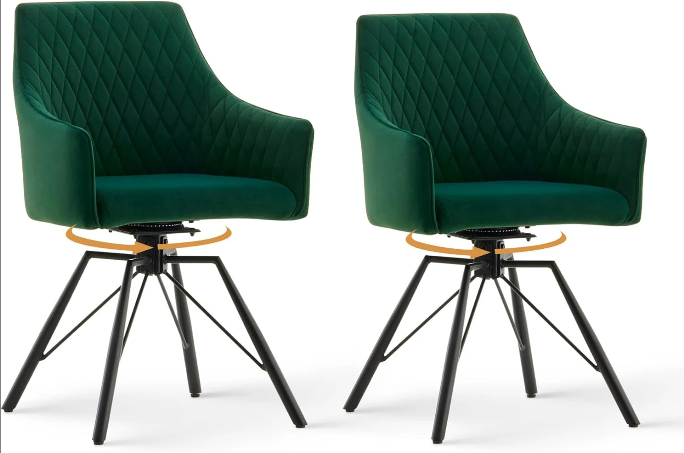 CLIPOP Swivel Dining Chairs Set of 2 Velvet with 360 Rotating Metal ...