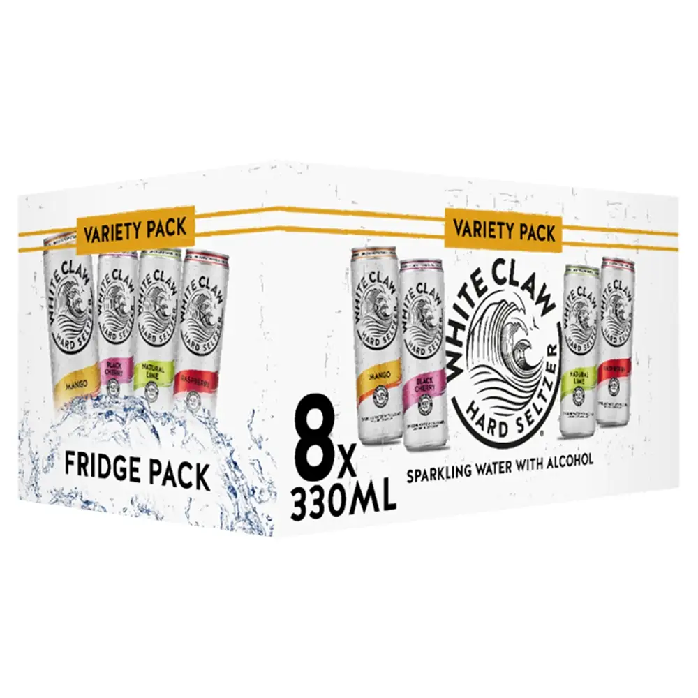 White Claw Hard Seltzer Variety Pack 8 X 330ml | Cocktails & Pre-Mixed ...