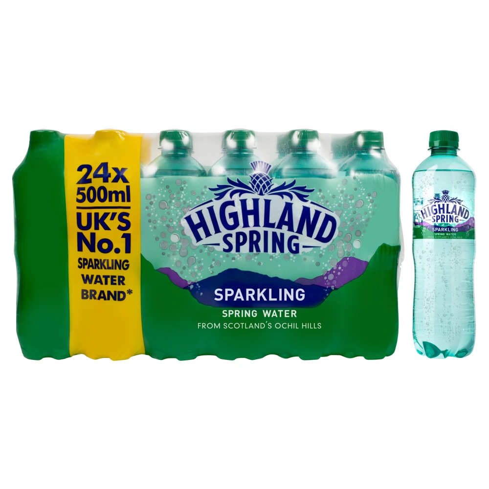 Highland Spring Sparkling Spring Water 24 X 500ml | Water | Joybuy