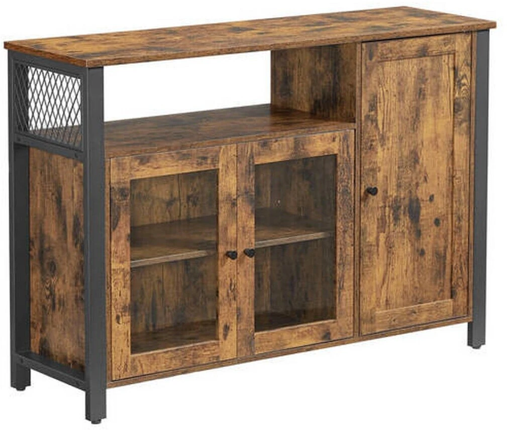 VASAGLE Industrielles Sideboard, 110 cm Breite, MDF-Material, 3 ...