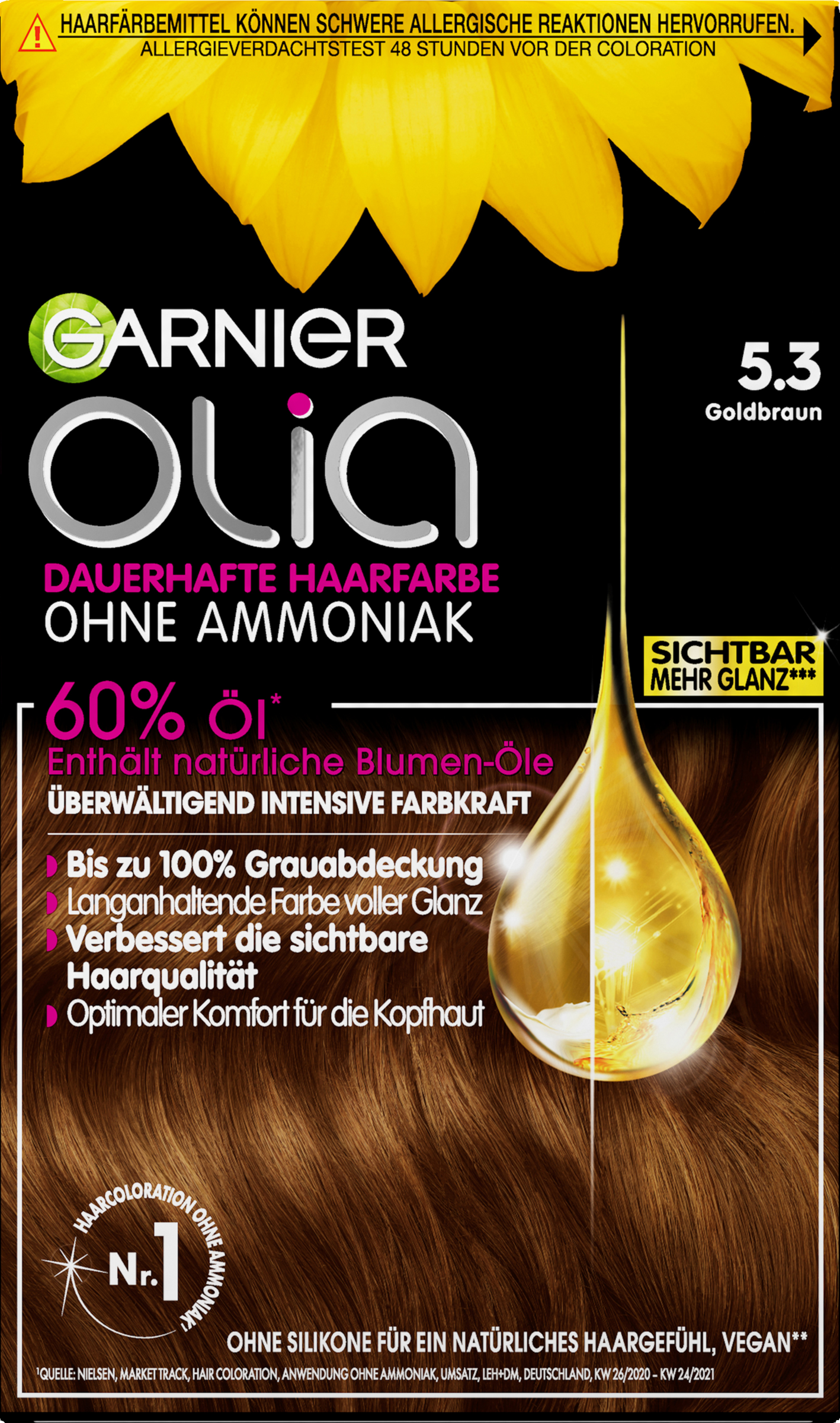 Garnier Olia Haarfarbe 5.3 Goldbraun | Haarfärbemittel | Joybuy
